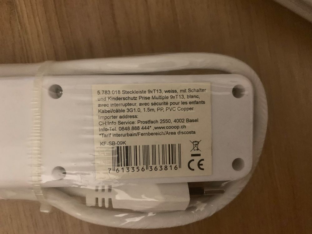 Steckleiste 9X13, mit Schalter und Kinderschutz, neu (Neu und originalverpackt) in ramsen für ...