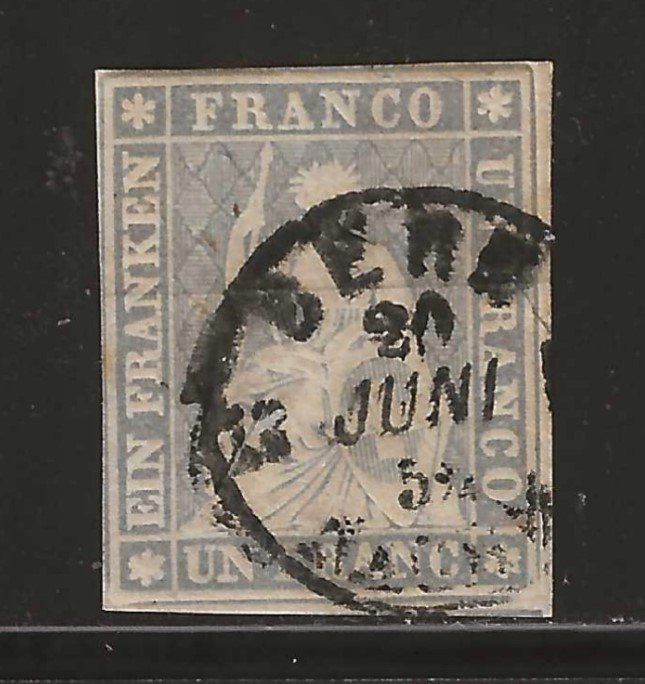 1855 : Strubel Nr. 27C - vollrandig, KP 1300.-- (Gebraucht) in Gümligen für CHF 130 – mit ...