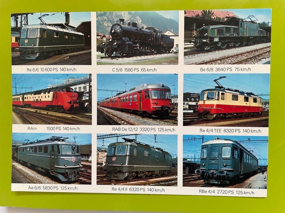 AK MIT 9 BILDER MIT VERSCHIEDENEN SCHWEIZER LOKOMOTIVEN (Gebraucht) in Bernhardzell für CHF 2 ...