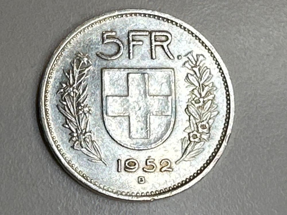 5 Fr.Silber Schweiz 1952 (Gebraucht) in Herisau für CHF 23 – mit Lieferung auf Ricardo kaufen