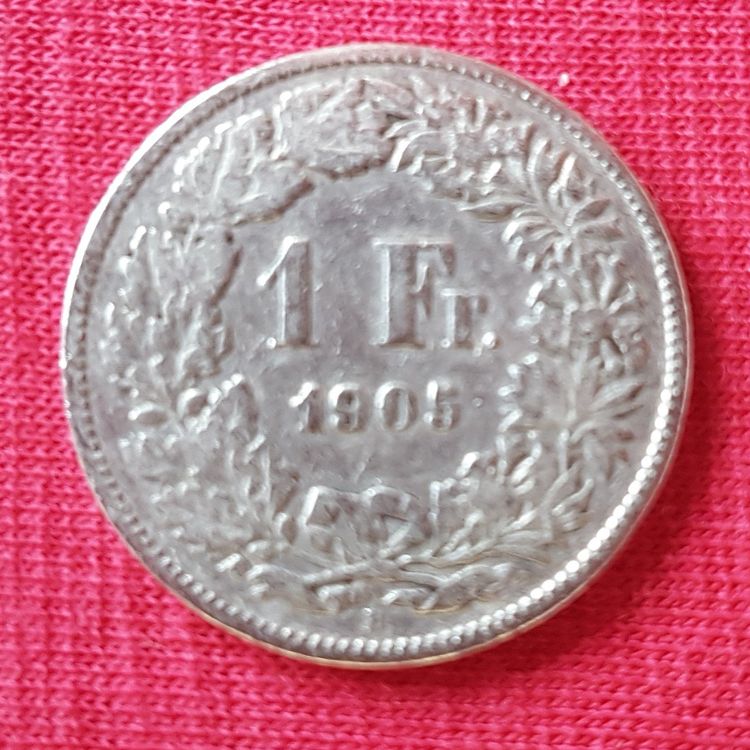 1 Franken 1905 uralte sehr rare Silbermünze ab nur 1 Fr !!! | Kaufen auf Ricardo