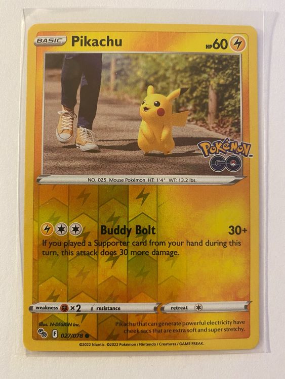 Pokemon Pikachu 027/078 Reverse Holo Pokemon Go EN | Kaufen auf Ricardo
