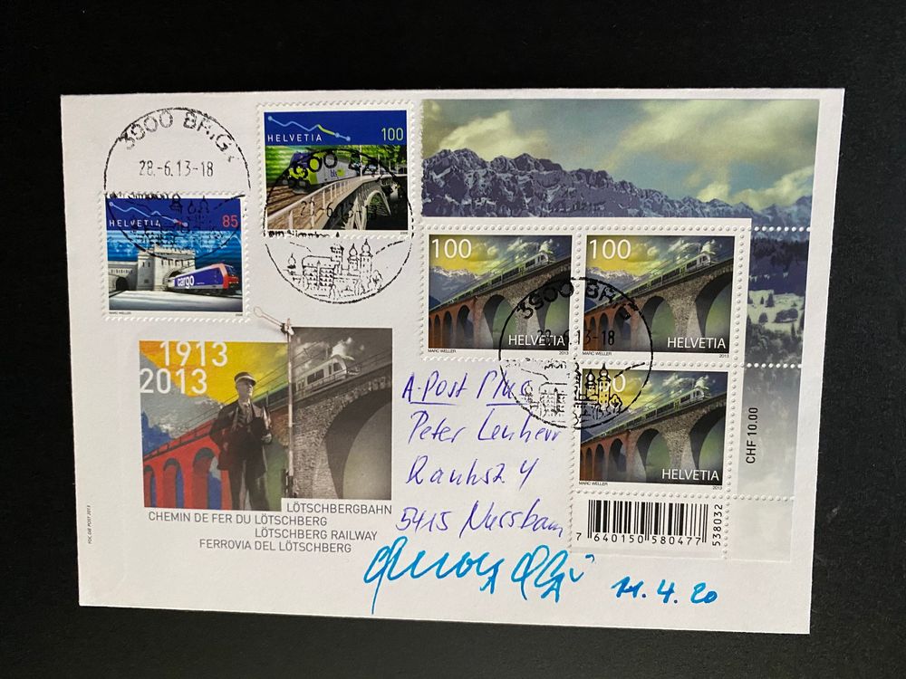 100 Jh Lötschberg + Simplon-Tunnel mit Autogramm ABr Ogi | Kaufen auf Ricardo