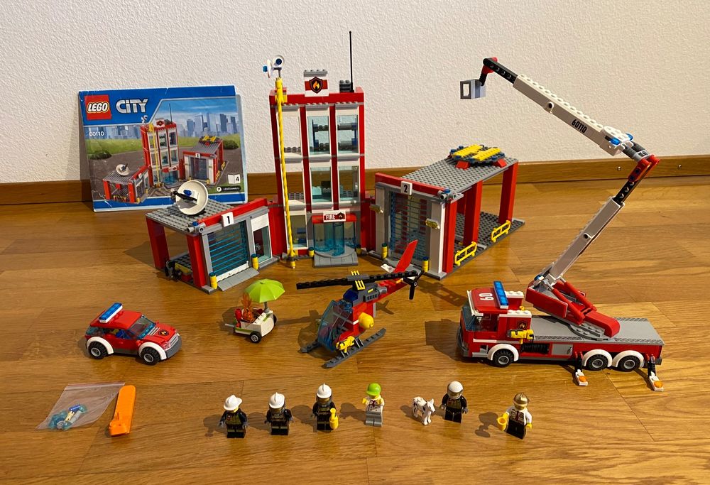 LEGO City Feuerwehr 60110 Grosse Feuerwache Fire Station kpl (Gebraucht ...