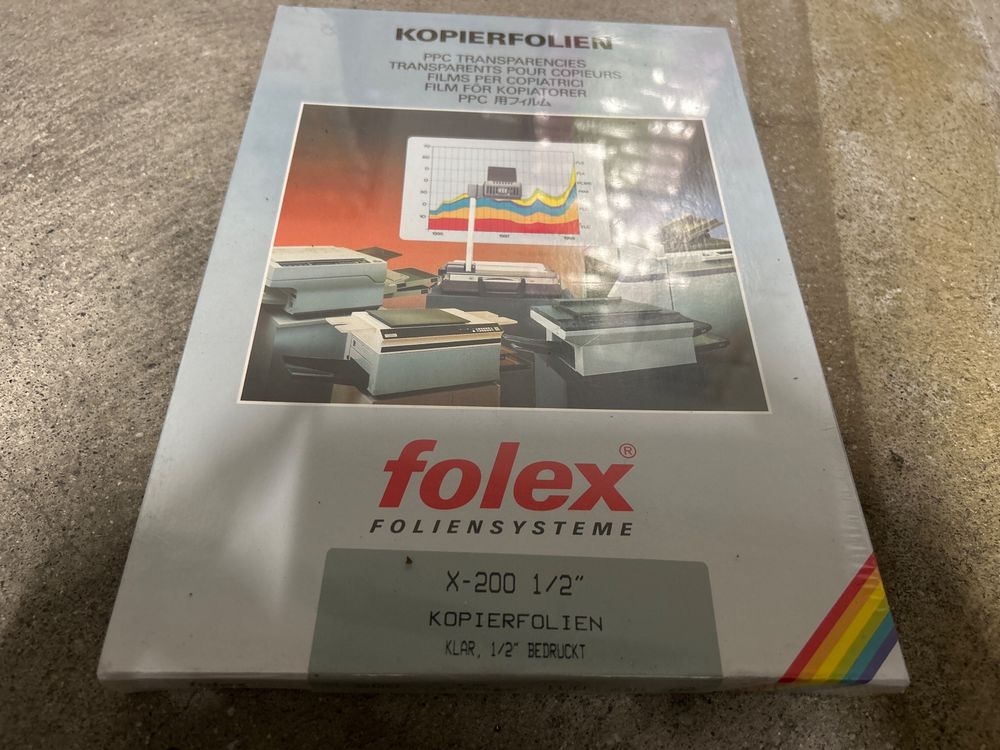 Folex Kopierfolien X-200 1/2“, Klar 1/2“ Bedruckt NEU (Neu und originalverpackt) in Regensdorf ...