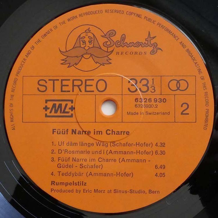 Rumpelstilz - Füüf Narre Im Charre - Schweiz 1976 - to NM (Gebraucht ...