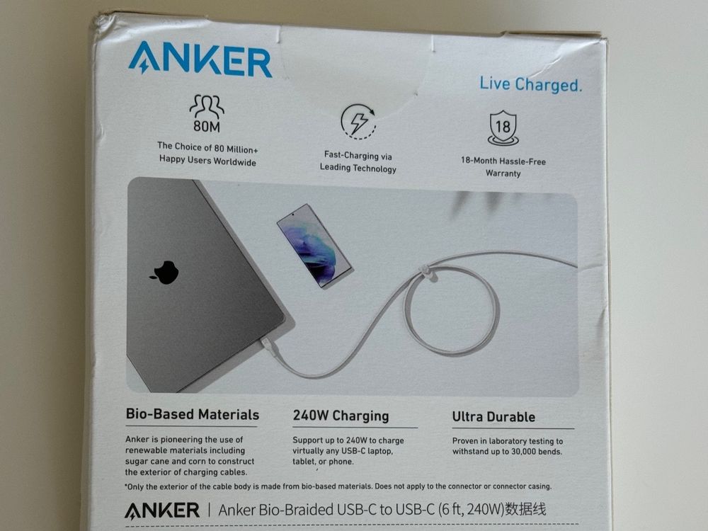 Anker 1.8m 240W PD 3.1 USB-C Kabel Macbook iPhone 16 pro max | Kaufen auf Ricardo