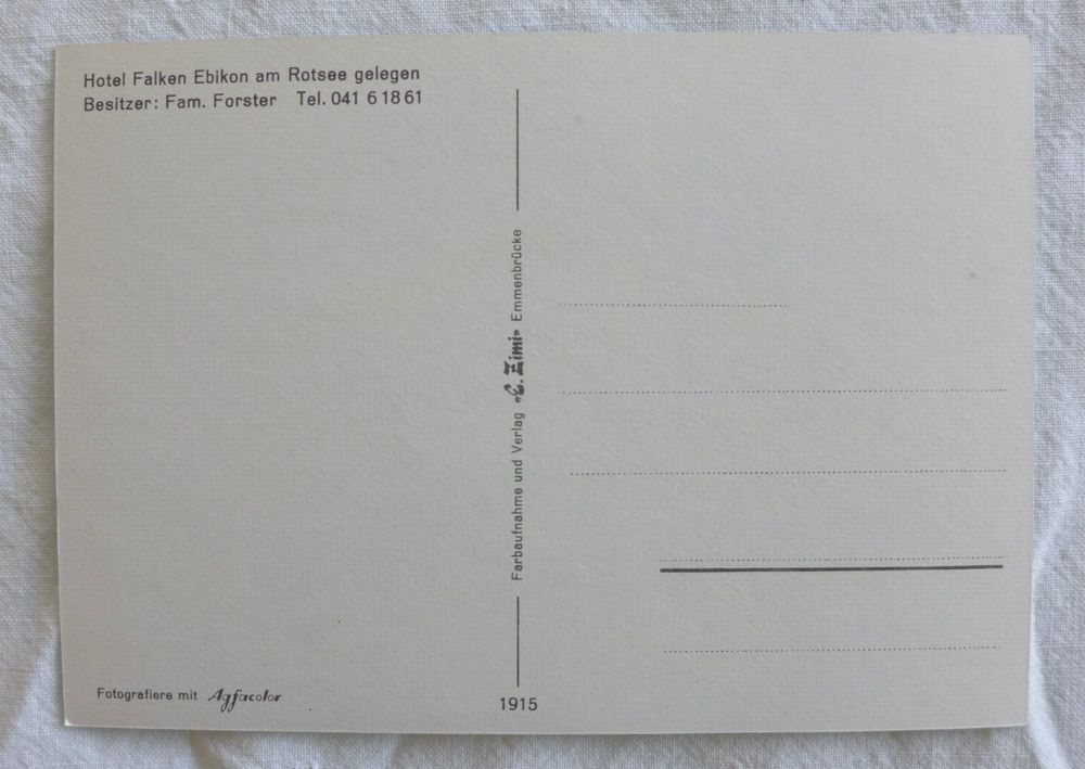 AK EBIKON LU, Hotel FALKEN am Rotsee, VW, Oldtimer (Gebraucht) in Wallisellen für CHF 6 – mit ...