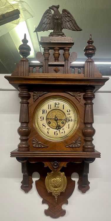 Antike Pendeluhr Junghans Freischwinger Adler Nußbaum | Kaufen auf Ricardo