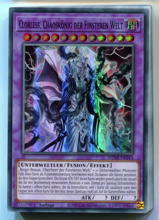 Yu-Gi-Oh! Clorless Chaoskönig der Finsteren WElt Super Rare (Neu und ...