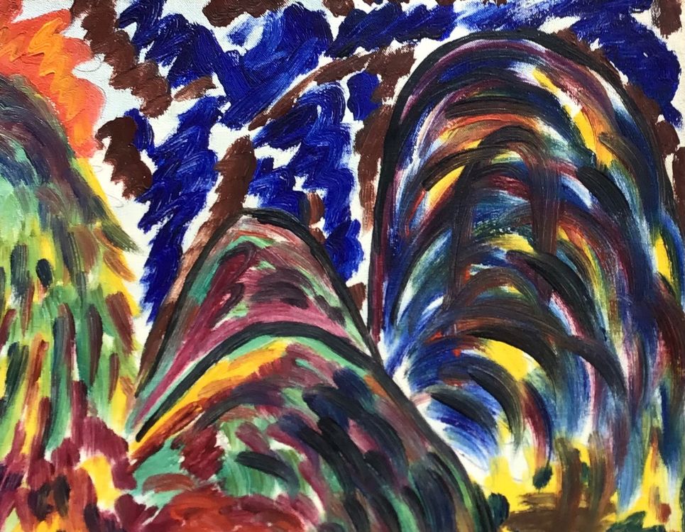 J. GONY 50. er. Jahre Pointillismus Gem. von eine Hahn | Acheter sur Ricardo