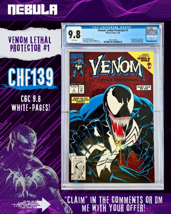 Venom: Lethal Protector #1 (1993) – CGC 9.8 WHITE Pages 🔥 (Neu (gemäss ...