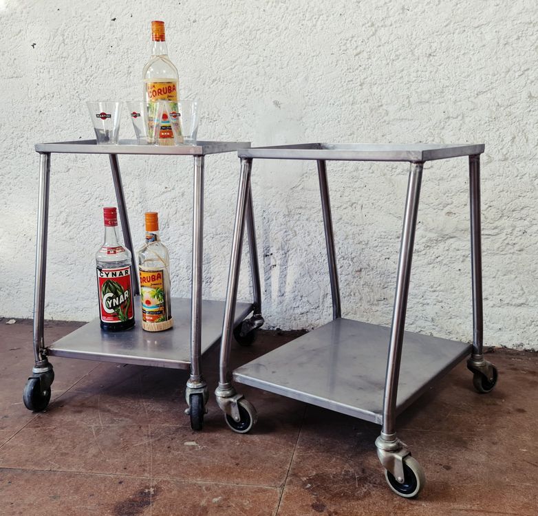 2x Vintage Industrial Möbel Rollwagen Servierwagen Trolley | Kaufen auf ...