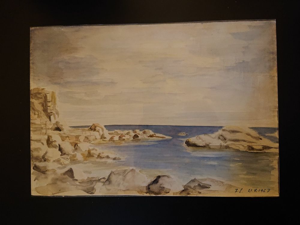 Kunst - Bild 33x23cm - 1957 Küste Landschaft Meer Klippe (Gebraucht) in Liestal für CHF 4.9 ...