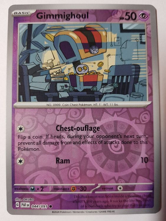 Ghimmighoul Reverse Holo 44/91 Paldean Fates Englisch Common (Neu ...