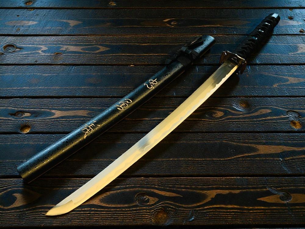 Katana Schwert mit Scheide 78cm SCHWARZ L NEU (Neu und originalverpackt ...