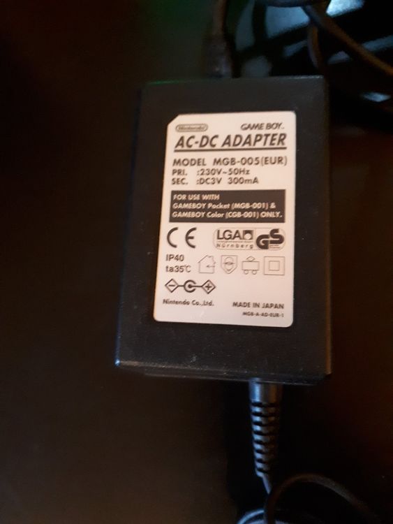 Original Nintendo AC DC Adapter für Gameboy Pocket & Color (Gebraucht ...