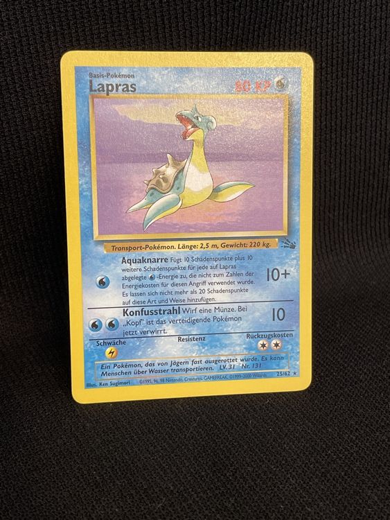 Lapras Fossil 25/62 Pokemon vintage wotc sammelkarte | Kaufen auf Ricardo