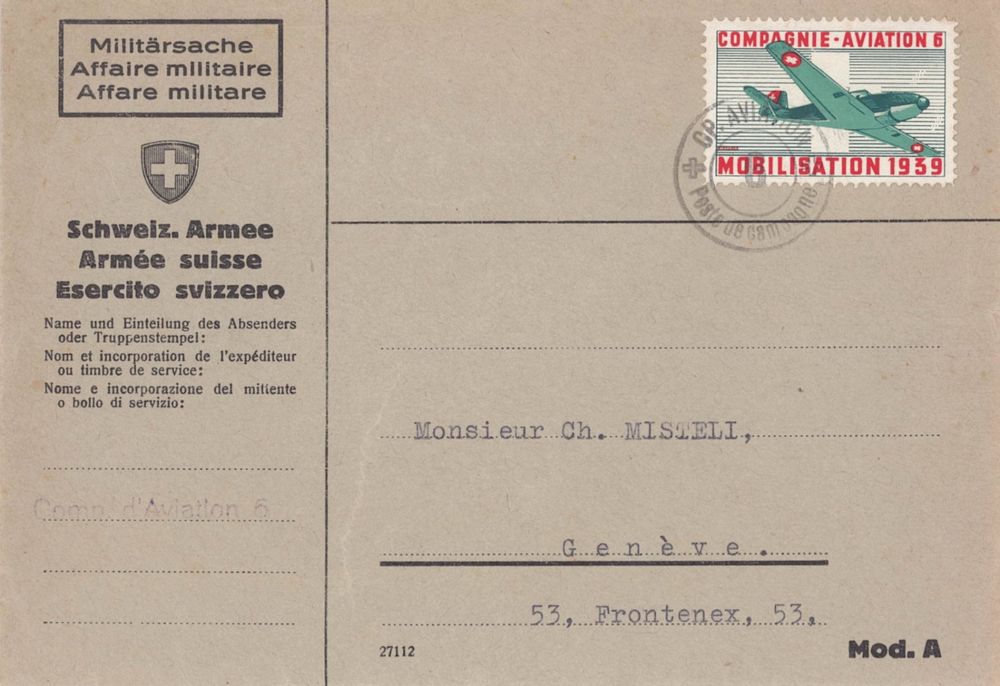 Feldpost mit ...... Flieger (Gebraucht) in Bazenheid für CHF 1.5 – mit Lieferung auf Ricardo kaufen