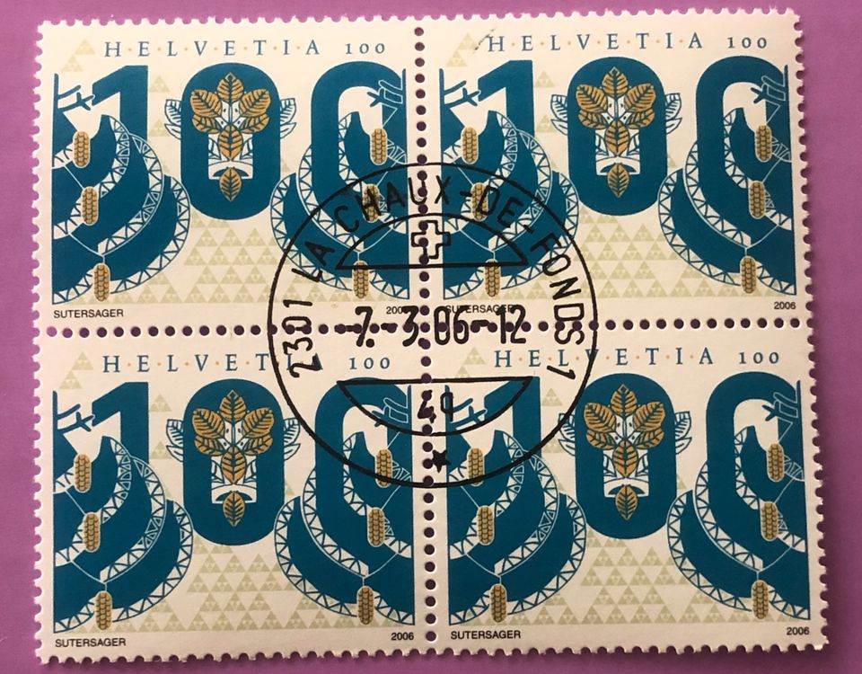 4 er Block Nr.1190 mit VollStempel (Gebraucht) in für CHF 0.6 – mit ...