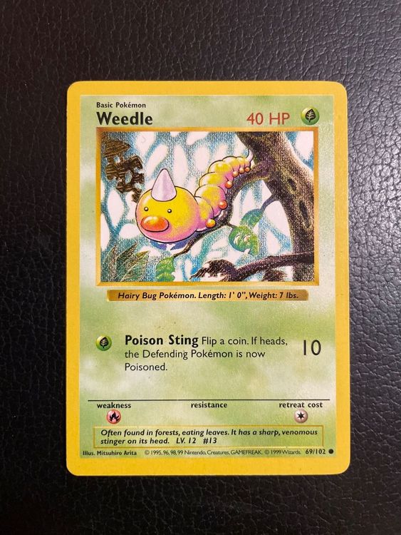 Base Set Weedle 69/102 1st edition Shadowless Ab 1 (Gebraucht) in ...