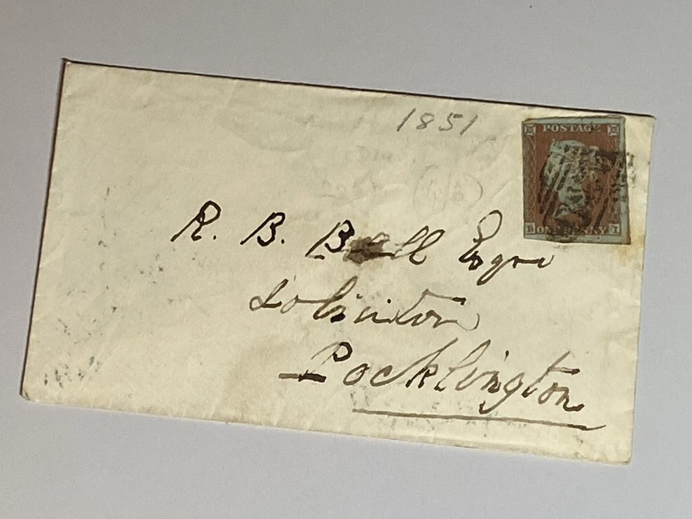 Grossbritannien 1851, 1d Red nach Pocklington, Top Rarität (Gebraucht ...