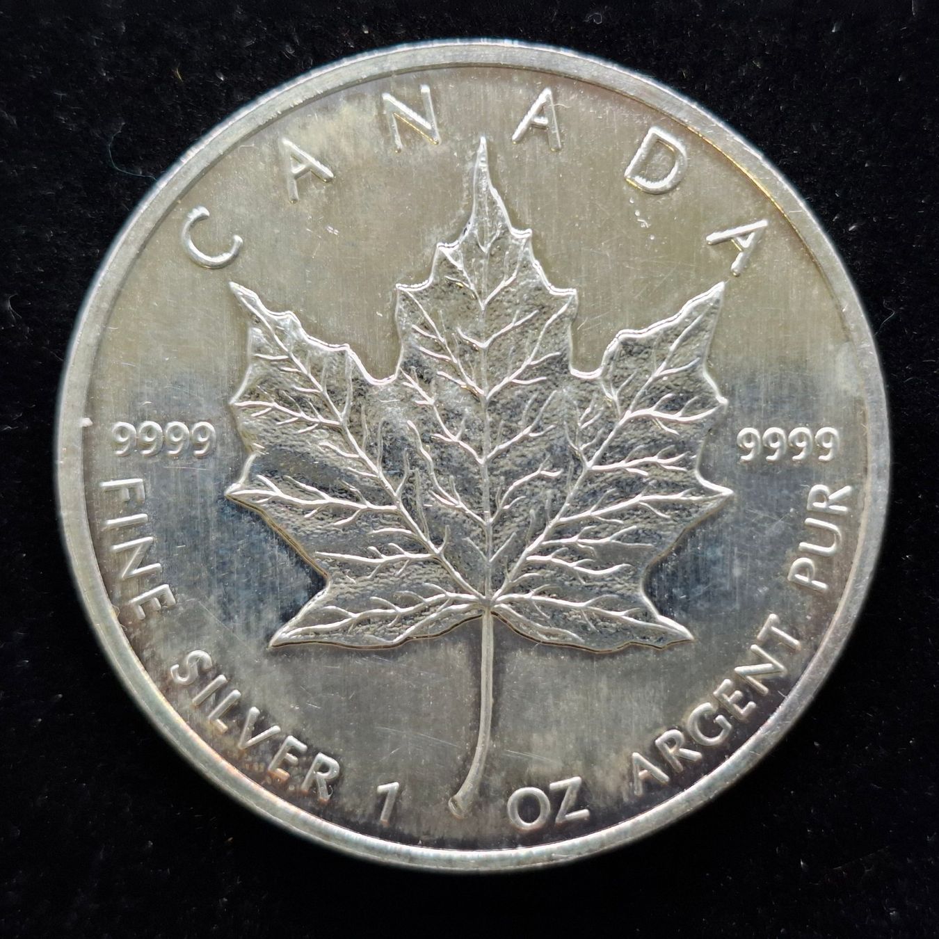 Kanada Maple Leaf 1991, 1 Unze Silber 999/1000, 5 Dollar (Gebraucht) in ...