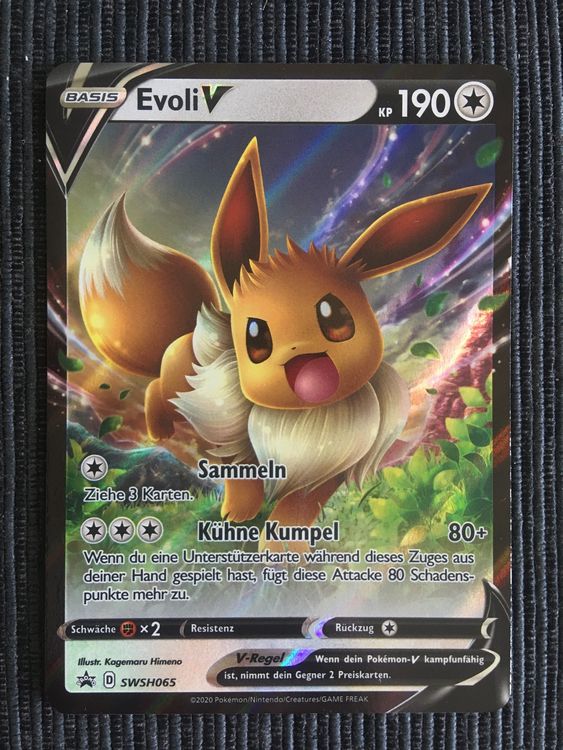 Pokemon Evoli V Promo Schild und Schwert DE (Neu (gemäss Beschreibung ...
