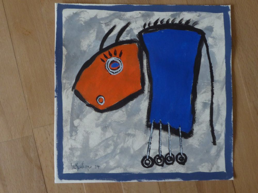 Kurt Lustenberger, Abstrakt Outsider Art, Bunte Kuh, Signier (Neu ...