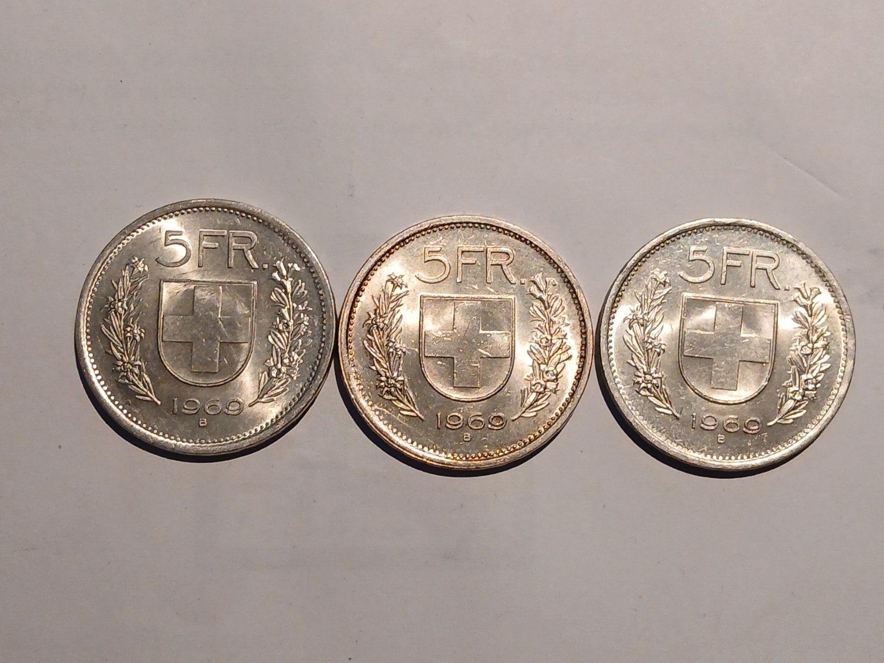 3x 5 Franken 1969 A - Sehr Gut Erhalten - Top Zustand (Neu (gemäss ...