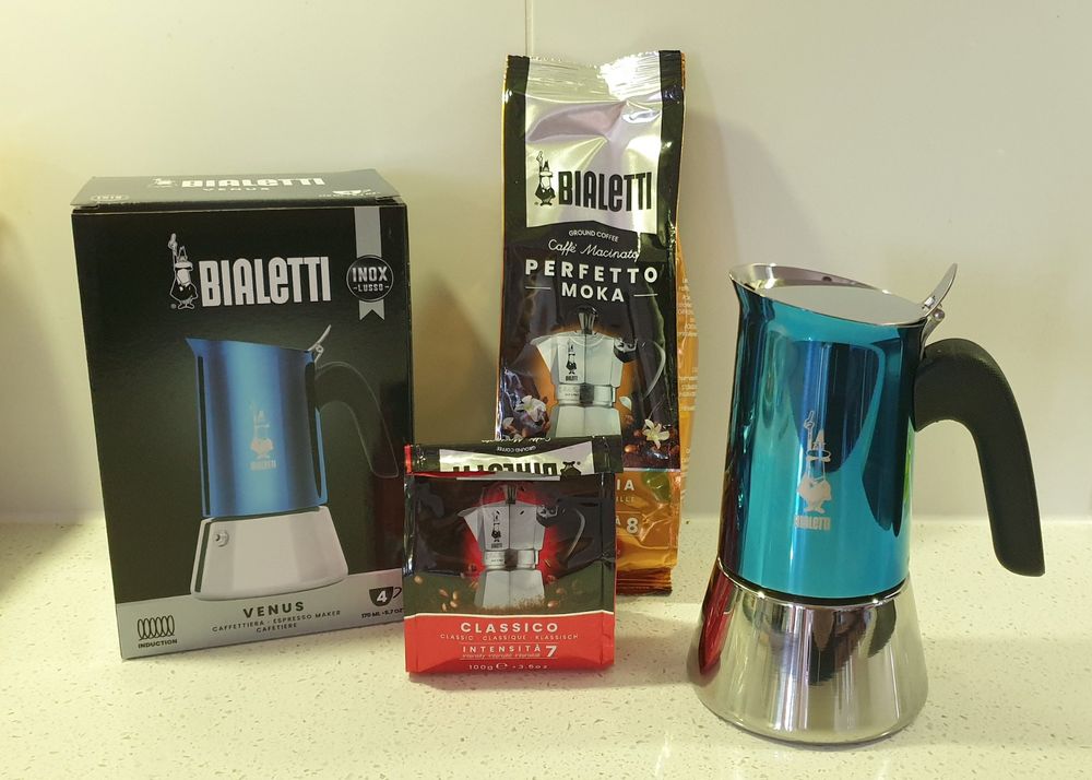 Bialetti Venus blau, Induktion, Edelstahl, Espressokocher | Kaufen auf ...