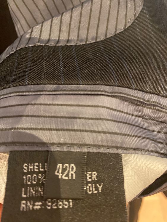 Nadelstreifen Anzug Anthrazit ALPHONSO GIOVIANI Gr. 42R/36R (Neu ...