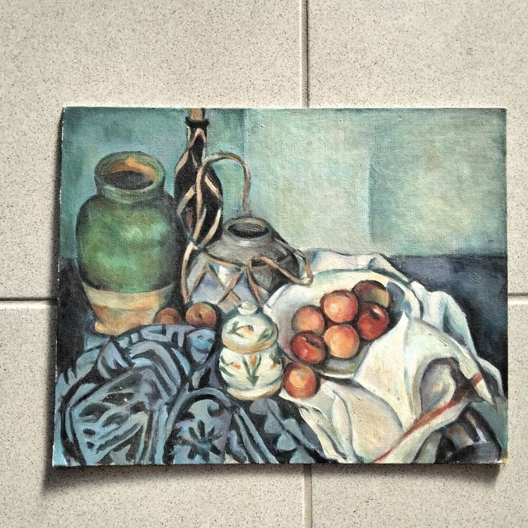 Stilleben Original Ölgemälde auf Leinen, nach Cézanne (Gebraucht) in Rothenburg für CHF 40 – mit ...