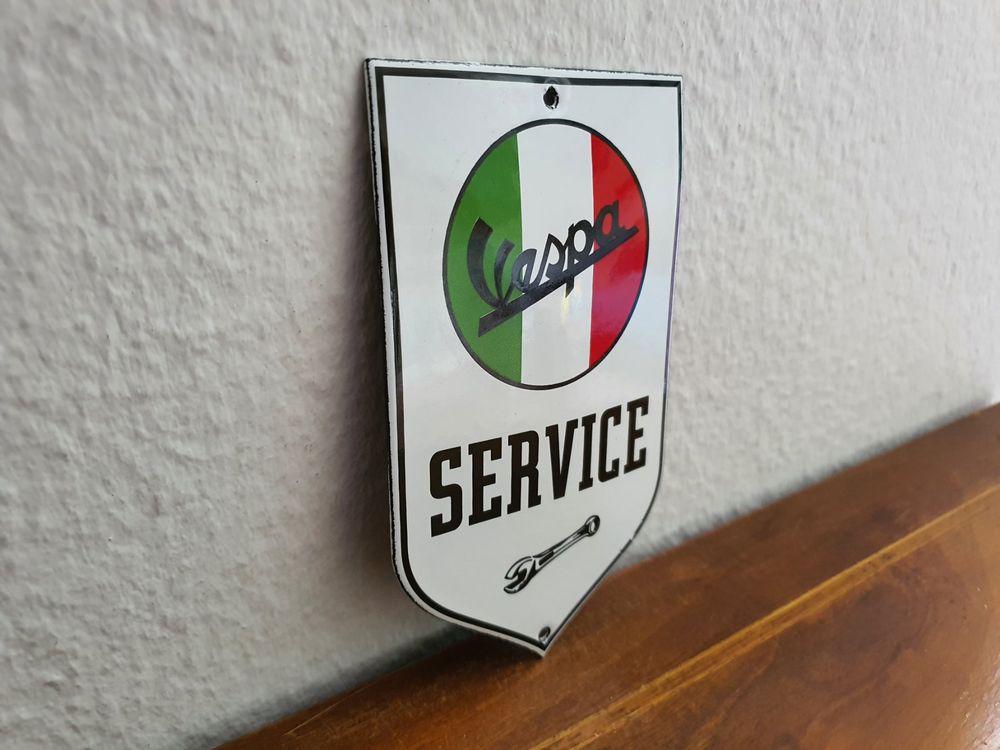 Emailschild Vespa Service Italy Emaille Schild Reklame Retro (Neu ...