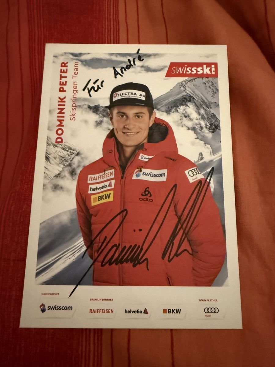 Signierte Autogrammkarte Dominik Peter, Skispringen! (Gebraucht) in ...