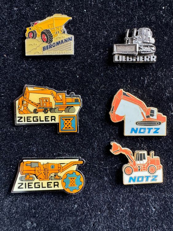 6 Baumaschinen Pins Liebherr, Ziegler, Notz, Bergmann (Gebraucht) in ...