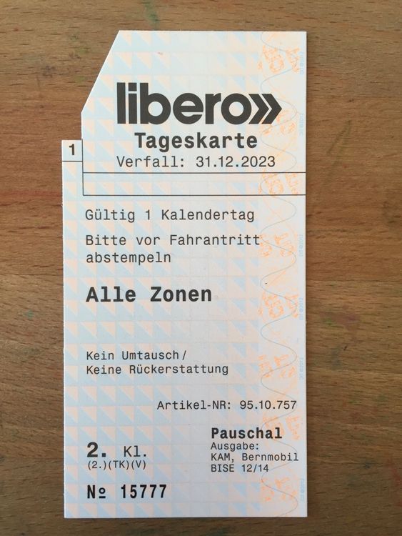 Tageskarte Libero (Neu und originalverpackt) in Guttannen für CHF 24 ...