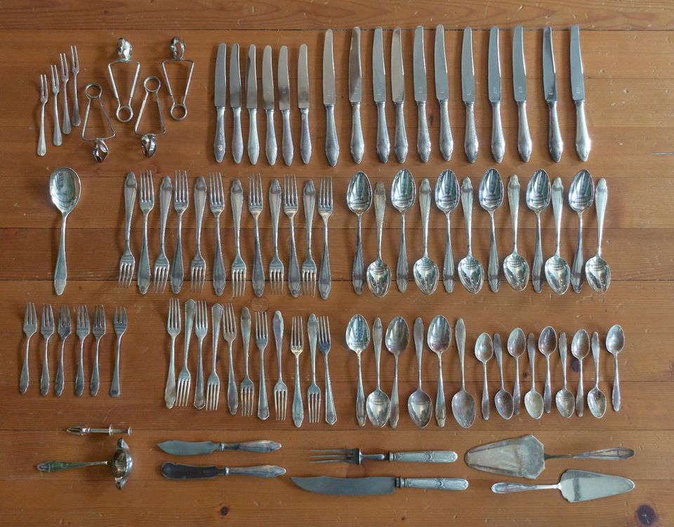 Silberbesteck Set, Vintage, 90 teilig, versilbert (Gebraucht) in Wittinsburg für CHF 90 – mit ...