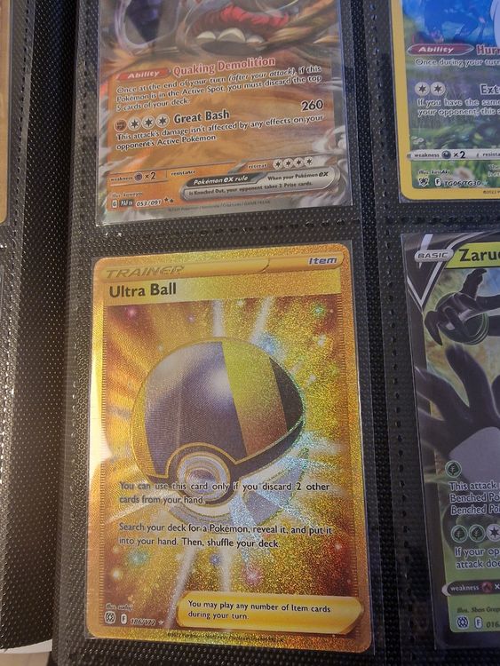 Pokémon Ultra Ball Trainer Karte Gold 186/172 (Neu (gemäss Beschreibung ...