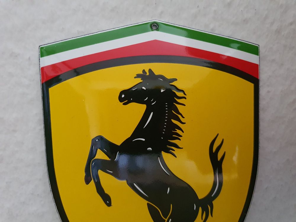 Emailschild Ferrari Wappen Logo Italy Emaille Schild Reklame | Acheter ...