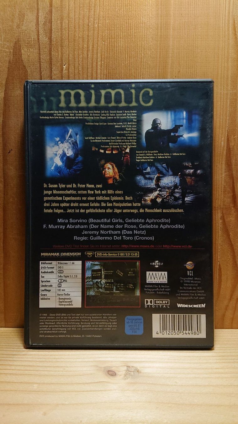 MIMIC DVD mit Mira Sorvino und Jeremy Northam (Gebraucht) in Wilderswil ...