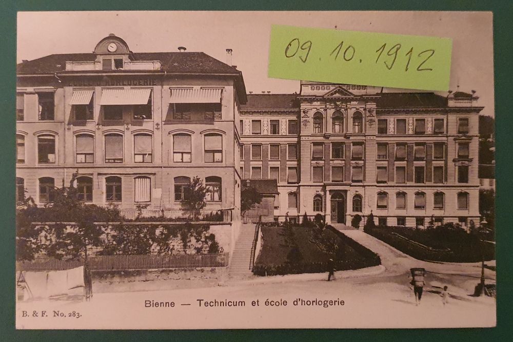 AK CP Biel Bienne Technicum école d'horlogerie gel.1912 (Gebraucht) in ...