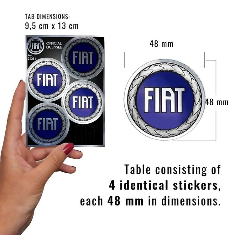 Fiat Logo Embleme 48mm 4er Set | Kaufen auf Ricardo