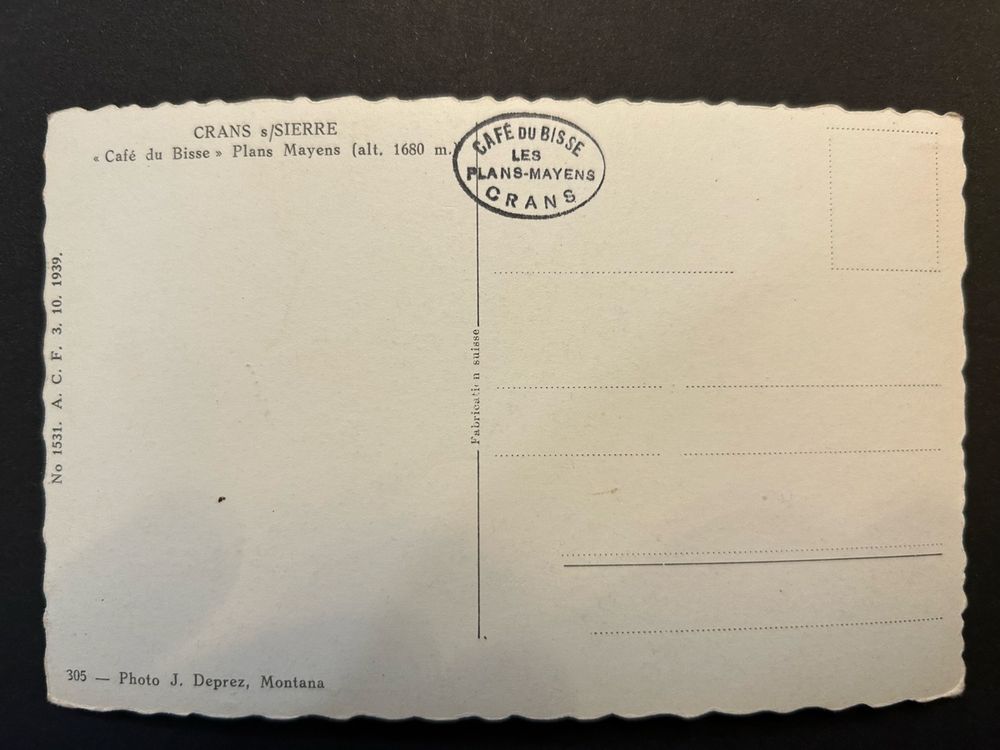 Crans s Sierre (Cafe du Bisse) (Gebraucht) in Fanas für CHF 7 – mit ...