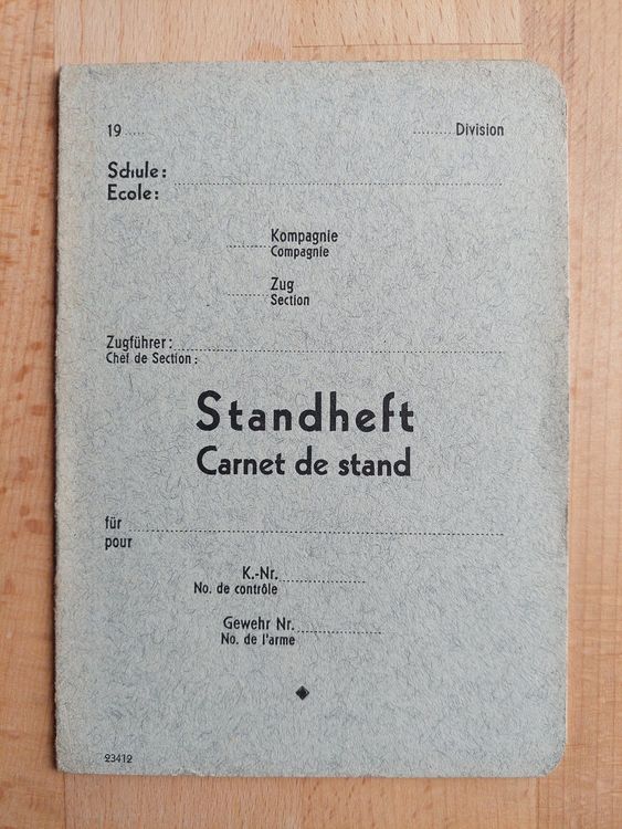 Armee Schweiz Altes Standheft Carnet de stand (Gebraucht) in Obfelden ...