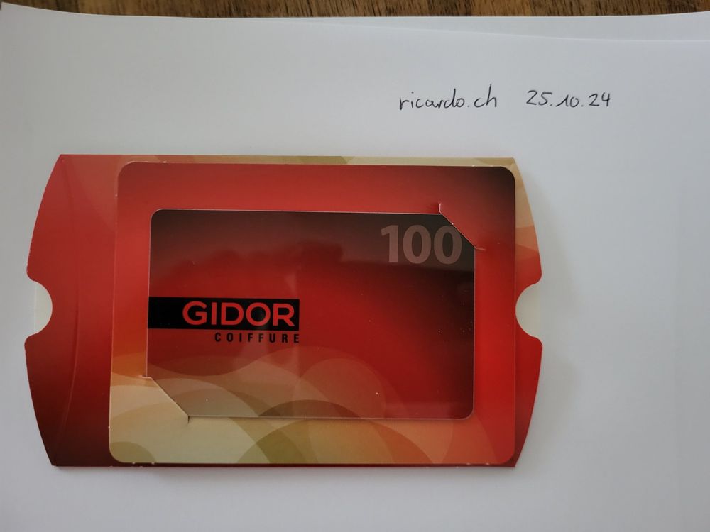 Gidor Geschenkkarte 100.- (Neu und originalverpackt) in Rombach für CHF ...