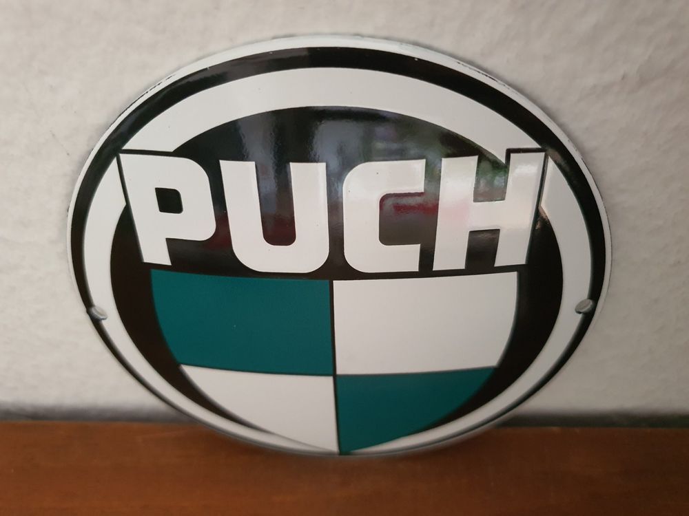 Emailschild Puch Mofa Logo Maxi Emaille Schild Reklame Retro | Kaufen ...
