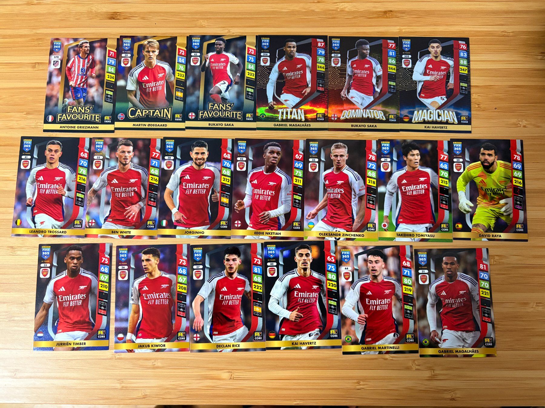 Arsenal x19 Cards Set Panini FIFA 365 Adrenalyn XL 2025 (Neu (gemäss ...
