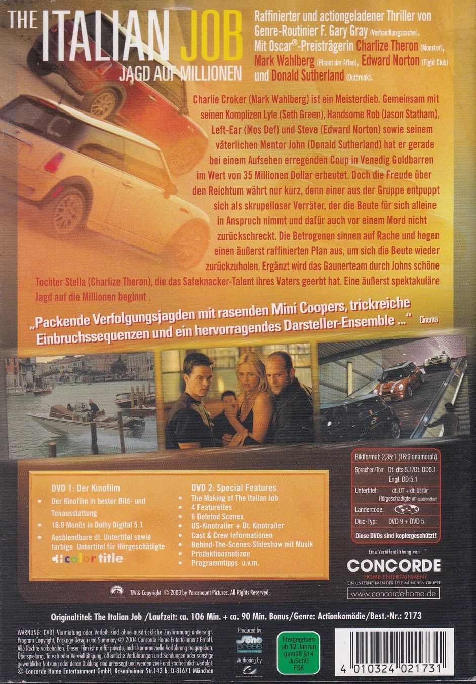 DVD ab Fr. 1.--, The Italian Job - Jagd auf Millionen (Gebraucht) in ...