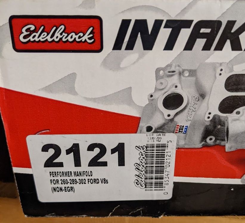 Ford Mustang 260 289 302 Ansaugbrücke Edelbrock 2121 (Neu und ...